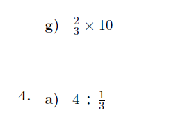 4 worksheets on operations between whole numbers, fractions and mixed ...