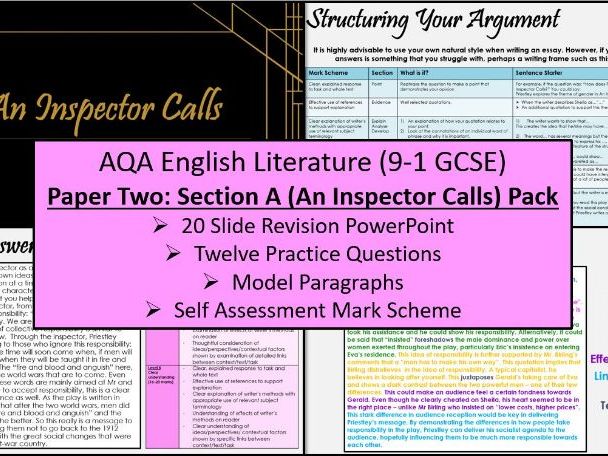 An Inspector Calls Exam Questions by PateResources | Teaching Resources