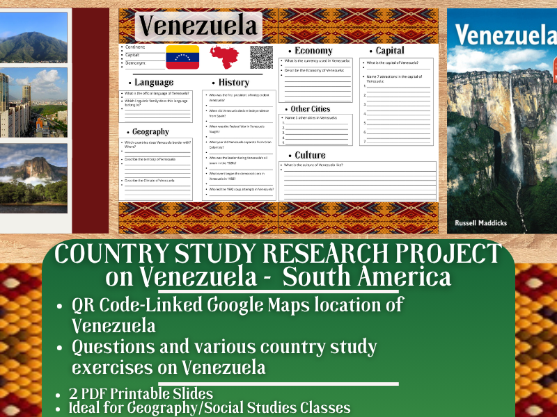 Country Study Research Project - Venezuela - Social Studies - South ...