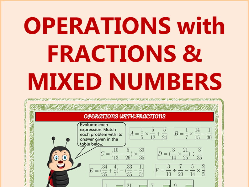 Operations With Fractions And Mixed Numbers Challenging Practice 
