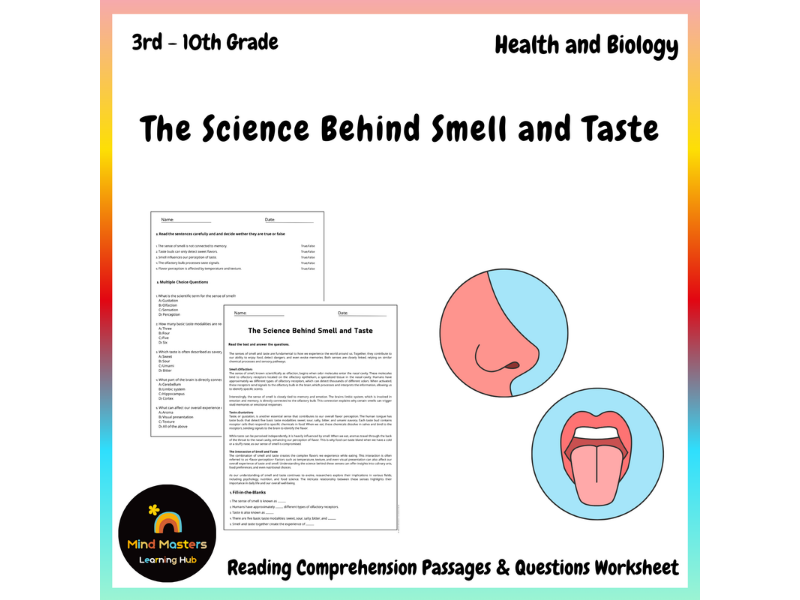The Science Behind Smell and Taste Reading Comprehension Passages ...