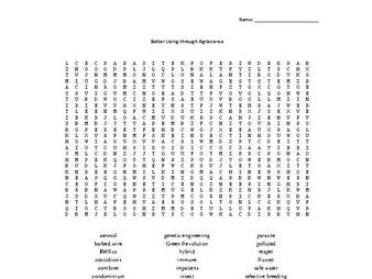 Agriculture Science Vocabulary Word Search Bundle | Teaching Resources