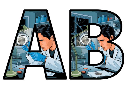 Forensic Science Lab Lettering Set Display Title Letters Numbers Signs ...