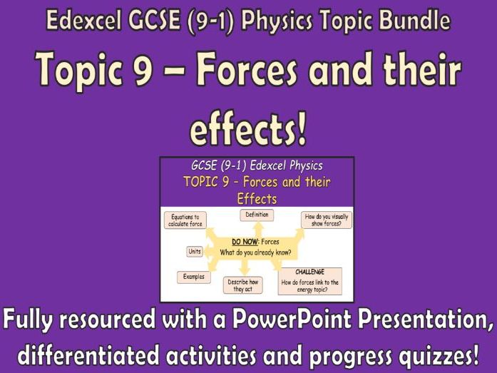 Edexcel GCSE (9-1) Physics Topic 9 Forces and their effects | Teaching ...