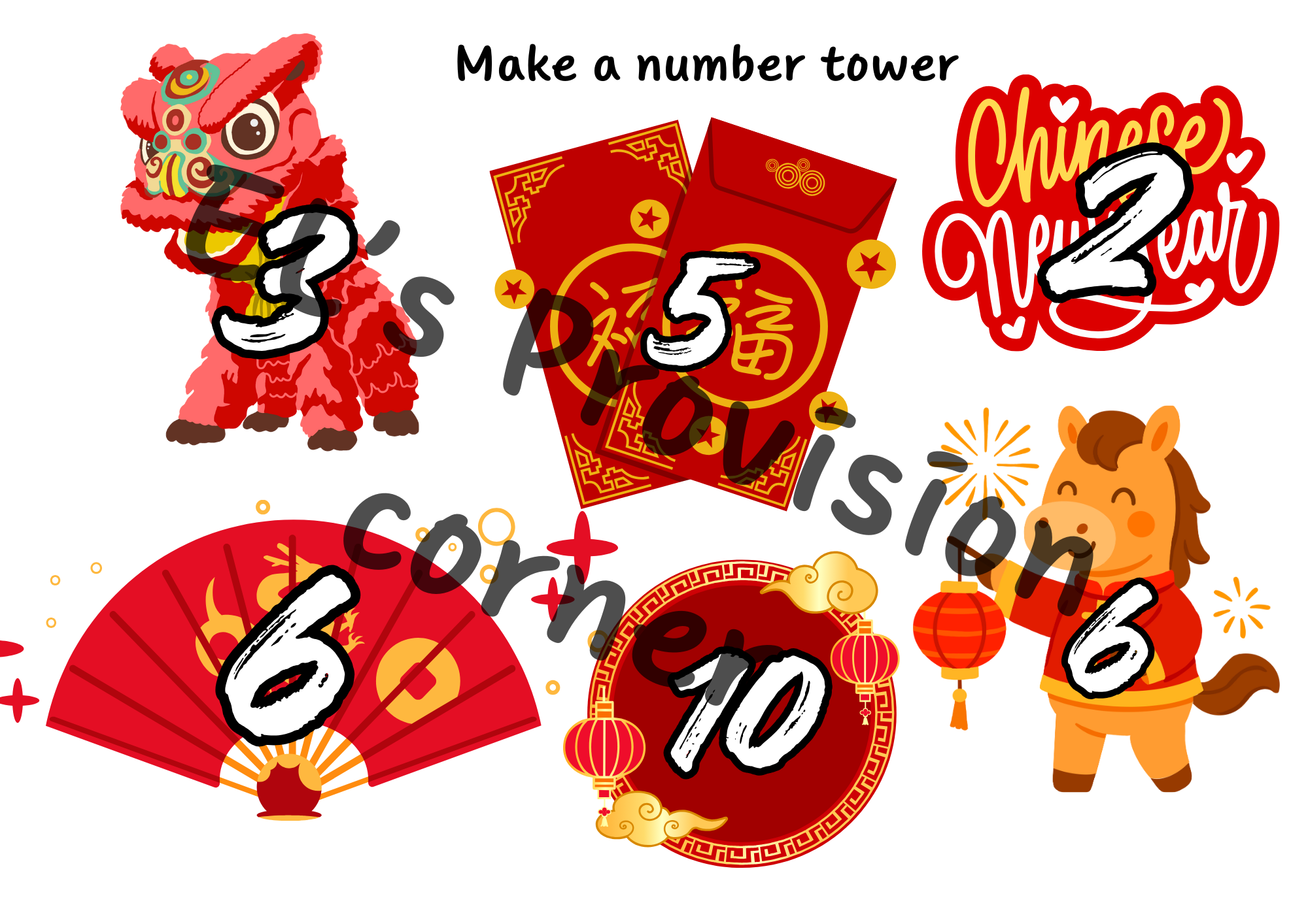 Chinese new year- number towers to 10-20- continuous provision ...