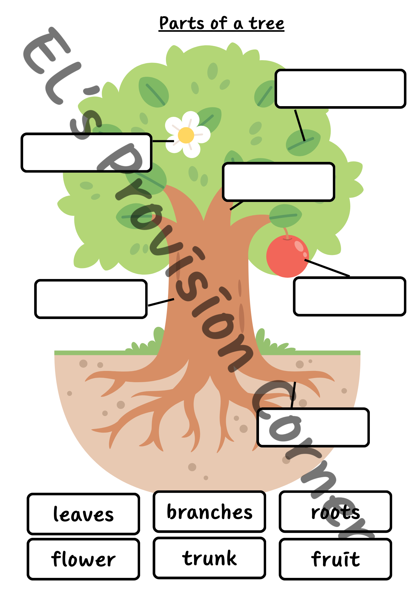 Parts of a tree labelling- Science- Plants- continuous provision ...