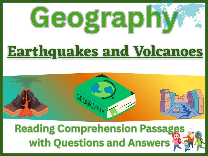 Earthquakes and Volcanoes - Reading Comprehension Passages and Questions worksheet | Teaching ...