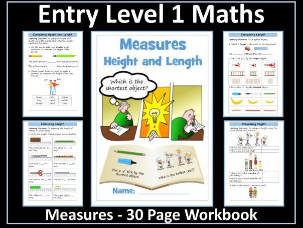 Measure: Height and Length - AQA Entry Level 1 Maths | Teaching Resources