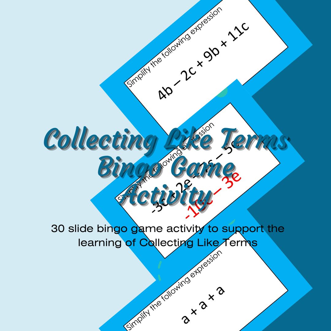 Collecting Like Terms Bingo Game Activity | Teaching Resources