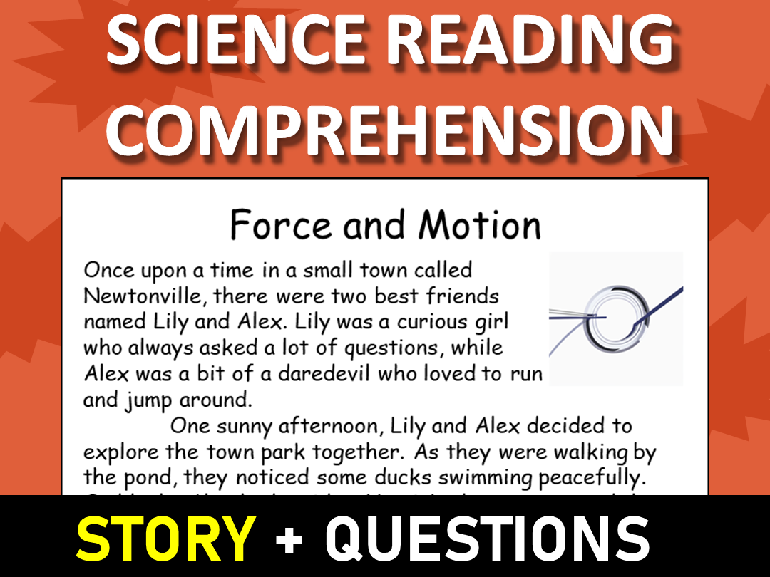Force and Motion Reading Science Story Comprehension Questions ...
