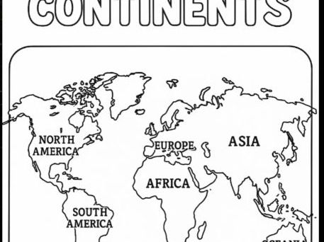 Geography Continents Colouring Page | Teaching Resources