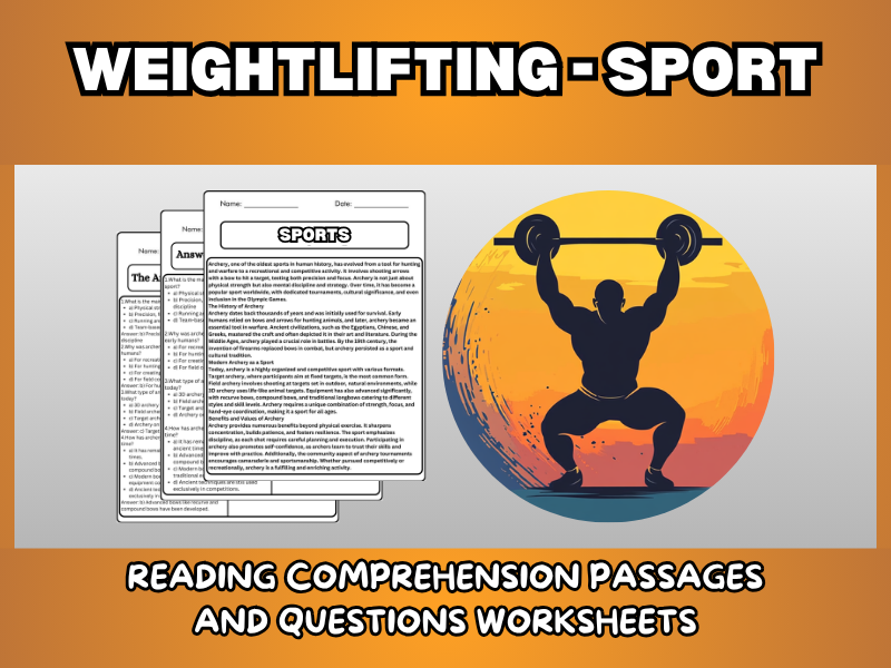 Weightlifting - Sport Reading Comprehension Passages and Questions ...