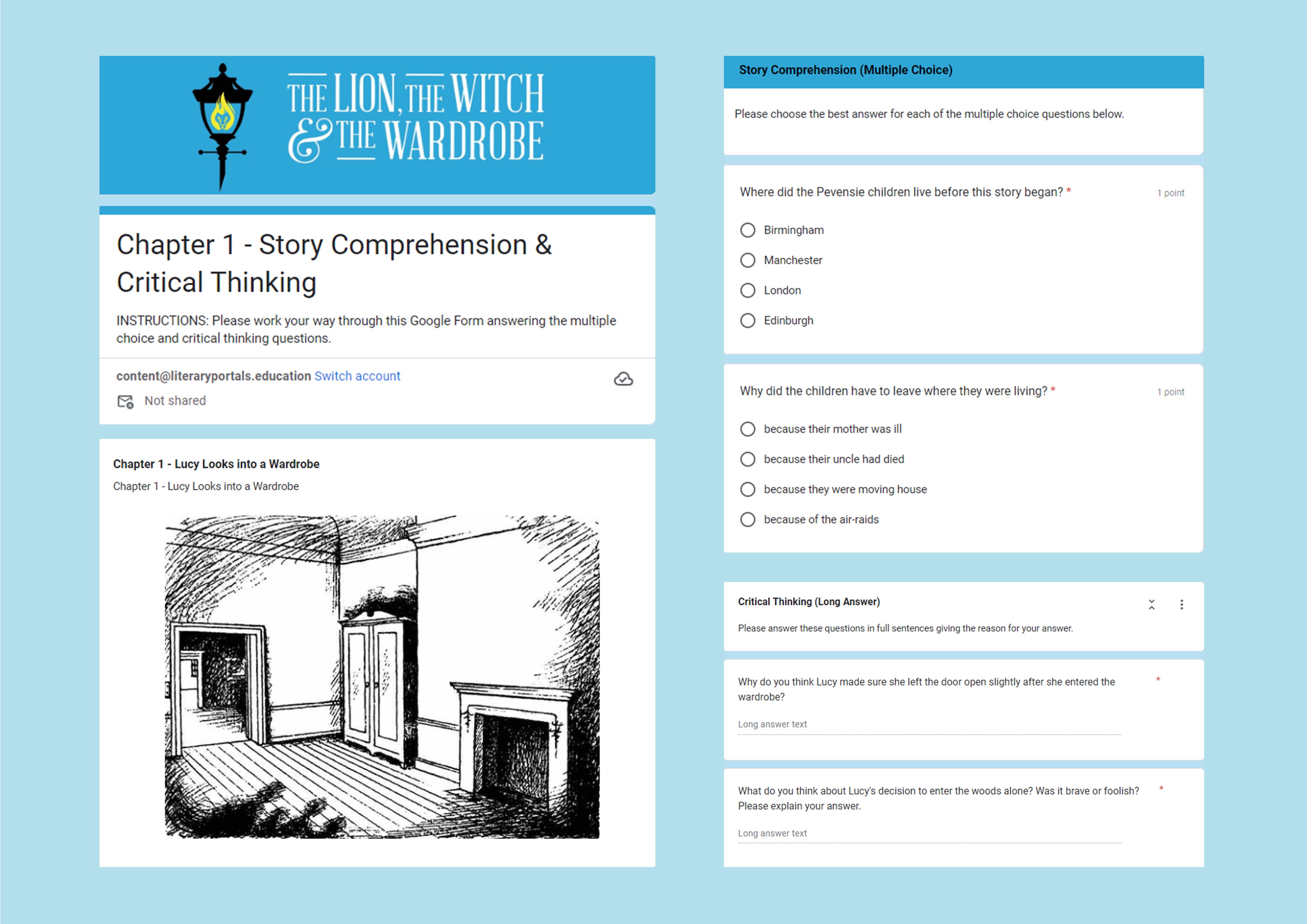 Story Comprehension & Critical Thinking in The Lion, the Witch, and the ...