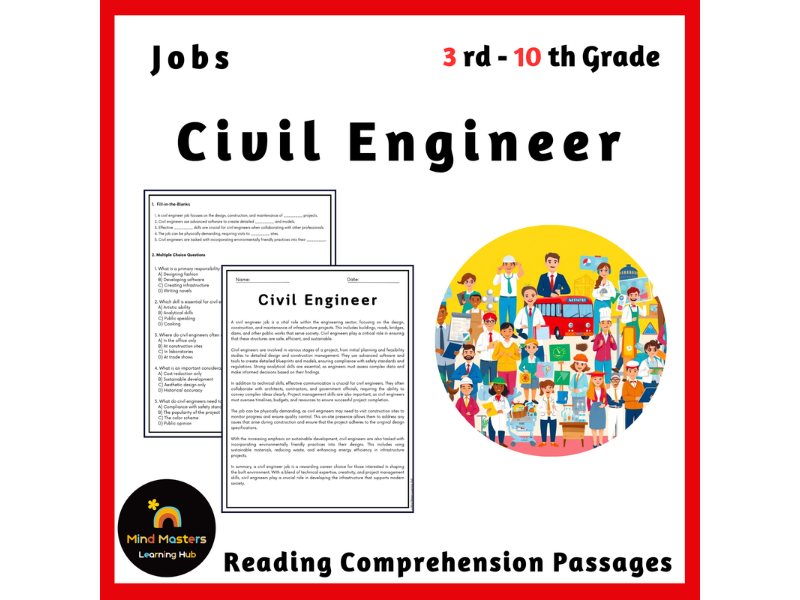 Civil Engineer Career Reading Comprehension Passages & Questions ...