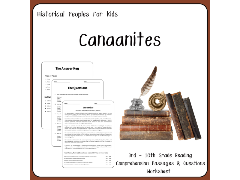 Canaanites Reading Comprehension Passages & Questions Worksheets ...