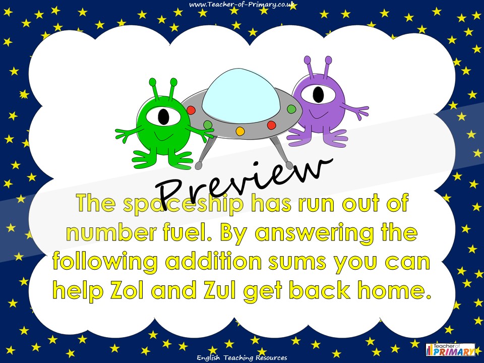 Adding Aliens Adding Numbers To 20 Year 1 Teaching Resources