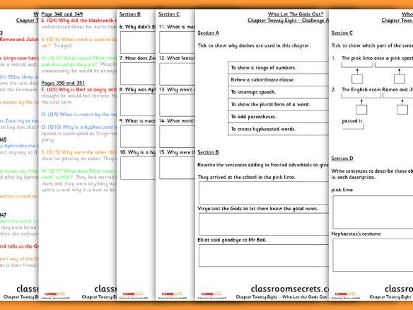 Who Let the Gods Out? Chapter 28 Whole Class Guided Reading ...