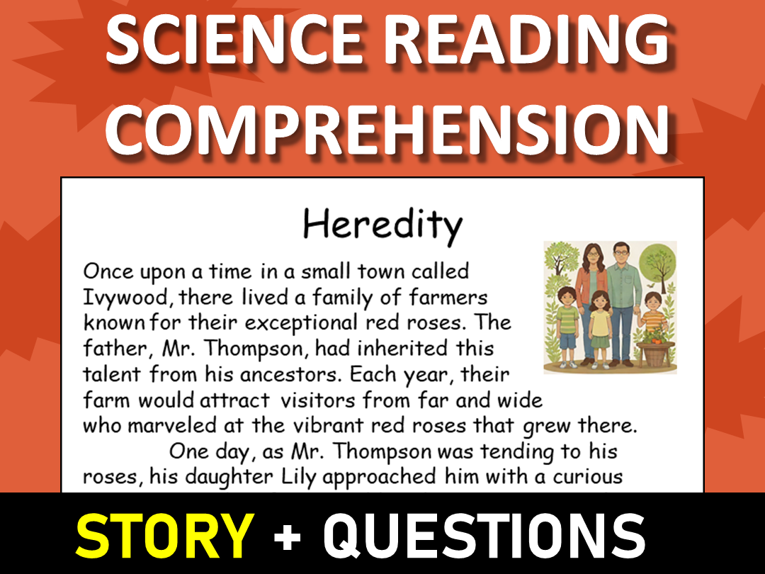 Heredity Reading Science Story Comprehension Questions Worksheet ...
