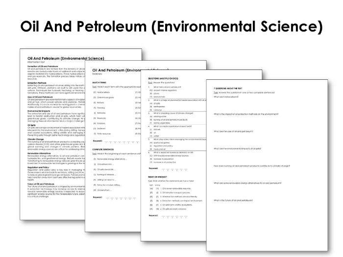 Oil And Petroleum (Environmental Science) | Teaching Resources