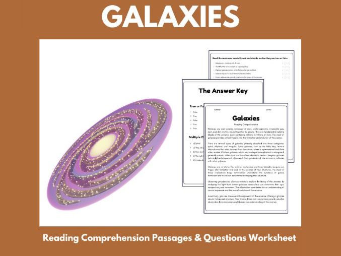 Galaxies: Reading Comprehension Passages & Questions Worksheets ...