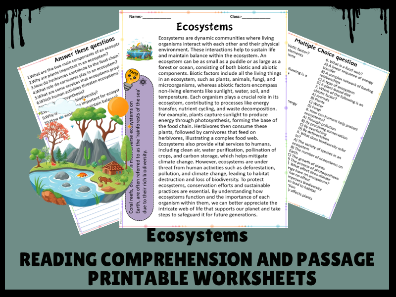 Exploring Ecosystems: Engaging Reading Passage with Thought-Provoking ...