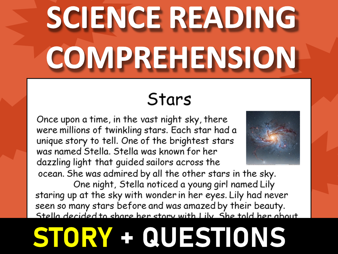 Stars Reading Science Story Comprehension Questions Worksheet ...