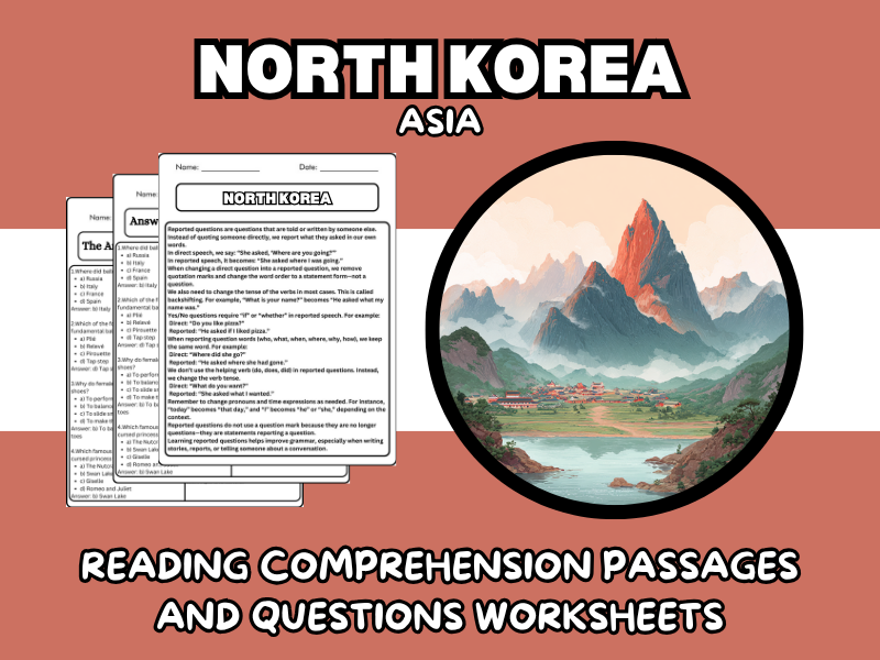 North Korea - Asia Reading Comprehension Passages & Questions ...