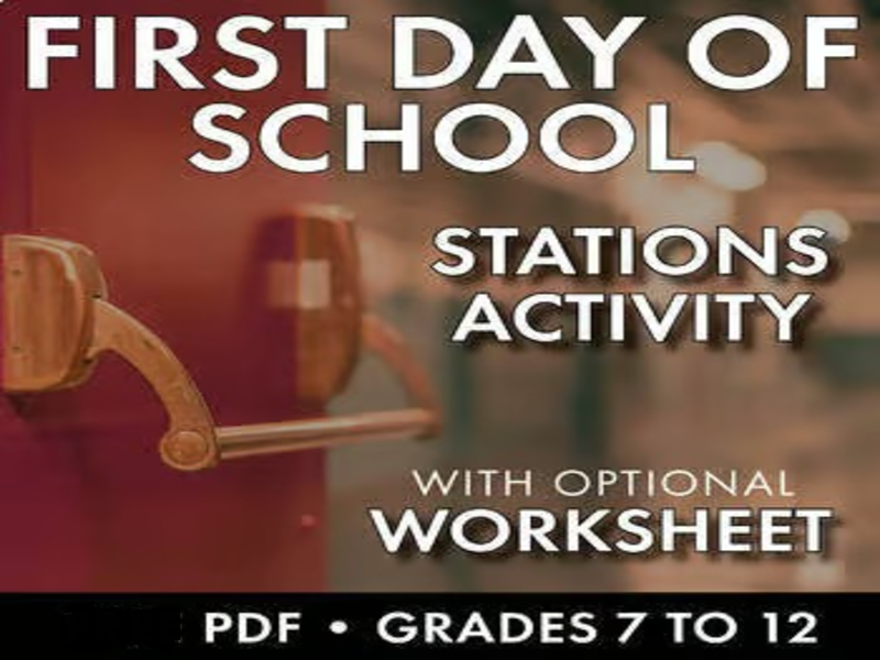 First Day of School Stations Activity, Icebreaker, Middle & High School ...