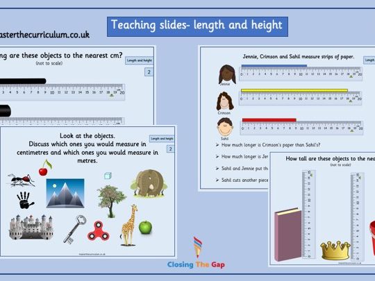 Year 2 - Editable Length and Height Teaching Slides - White Rose Style ...