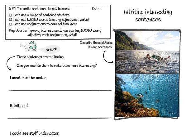Year 2 Improving Sentences Task Teaching Resources Year 2 Improving Sentences Task Teaching Resources