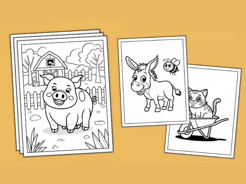 Farm Animals Coloring Pages | Preschool Animals Coloring Sheets ...