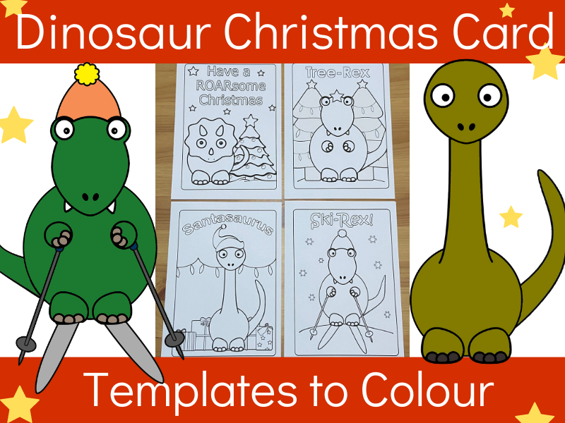 Christmas Dinosaur Printable Tag Freebie
