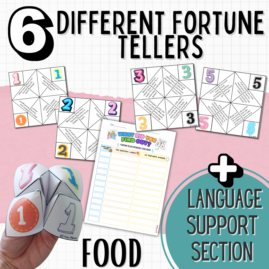 Food Fortune Tellers | ESL Speaking Activity | Food Vocabulary ...
