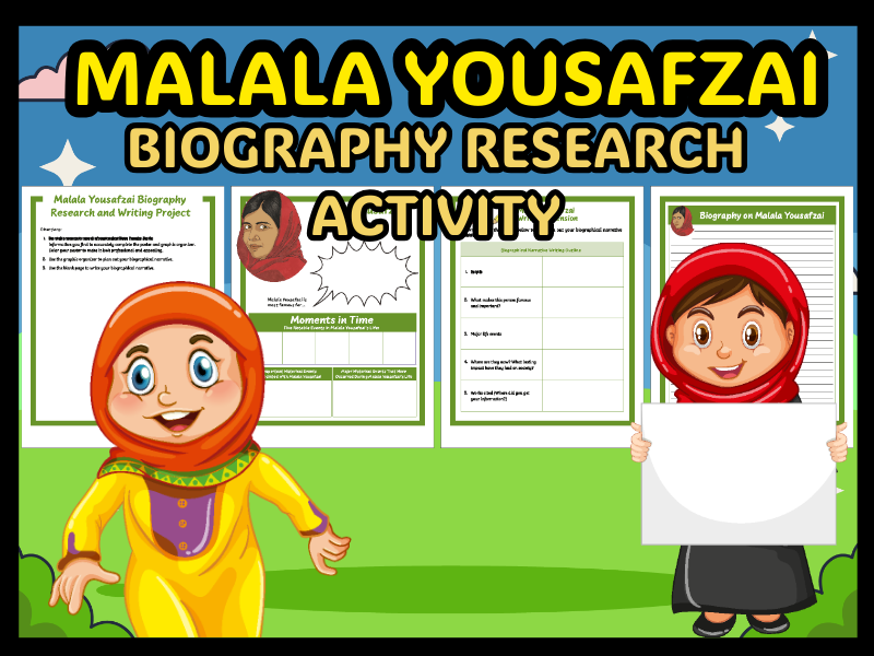 Malala Yousafzai Biography Research Activity | Women's History Month ...