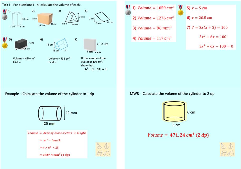 Volume of Prisms - Maths GCSE Foundation PowerPoint & ActivInspire ...