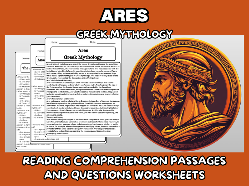 Ares - Greek Mythology Reading Comprehension Passages and Questions ...