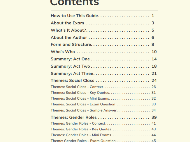 GCSE - An Inspector Calls Full Revision Guide | Teaching Resources