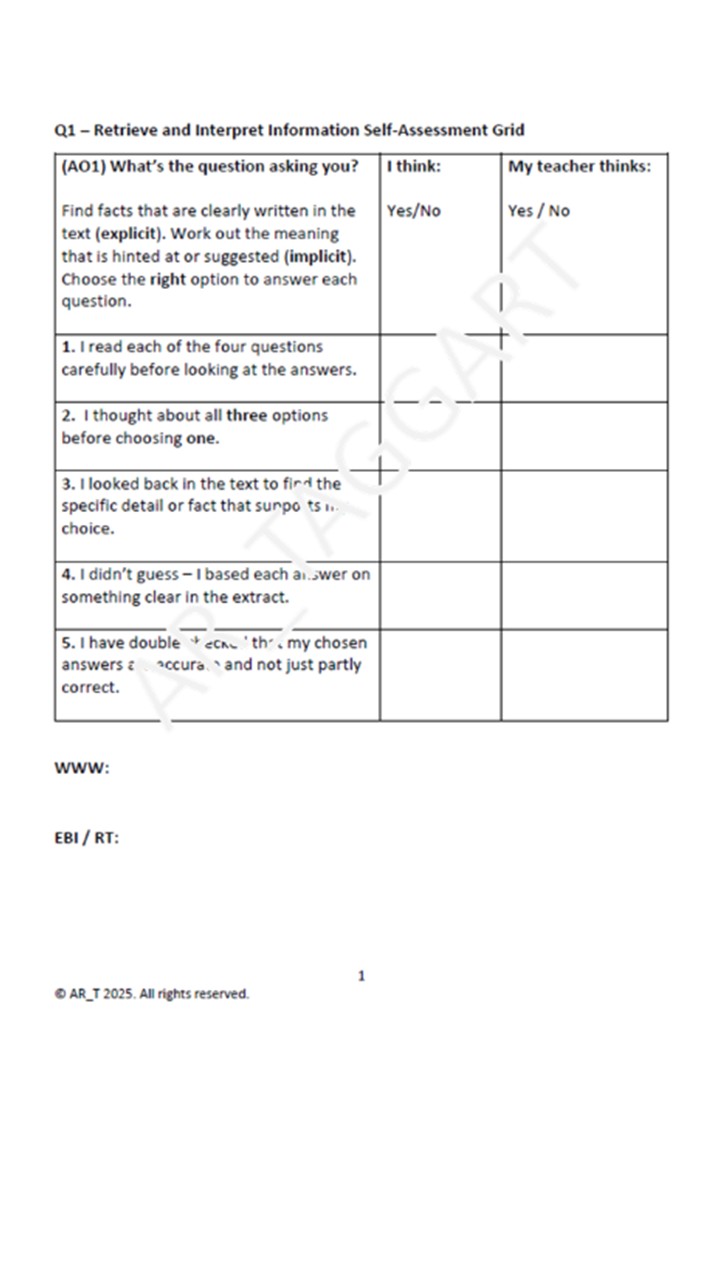 One AQA 2026 GCSE English Language Paper 1 Mock | Q5 Tasks-(Con ...