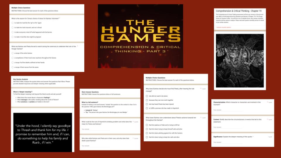 Comprehension & Critical Thinking - Part 3 in The Hunger Games ...