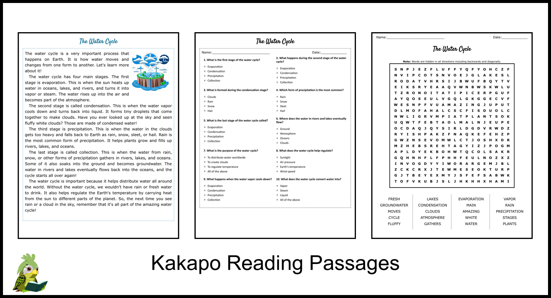 Water Cycle Reading Comprehension The Water Cycle And Weather | Main