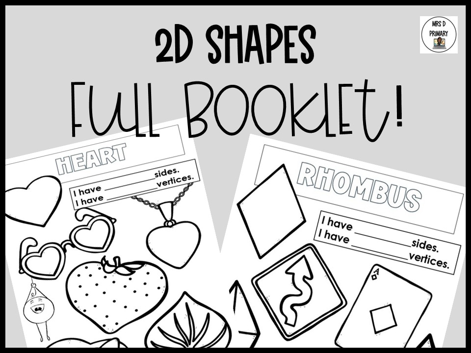 2D shapes Colouring booklet-Recognising sides and vertices. | Teaching ...