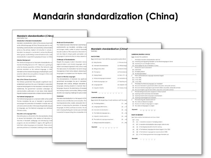 Mandarin standardization (China) | Teaching Resources