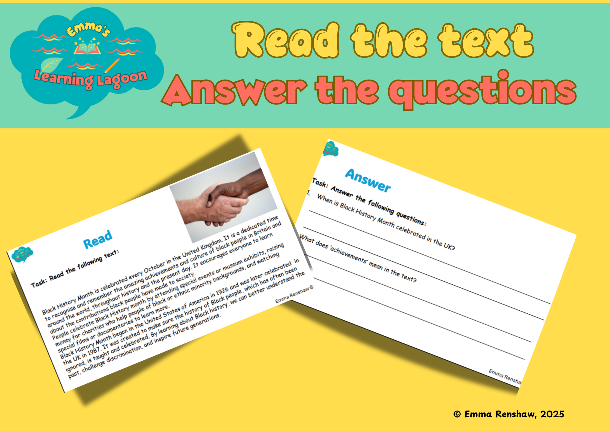 KS2 Black History Month Comprehension | Teaching Resources