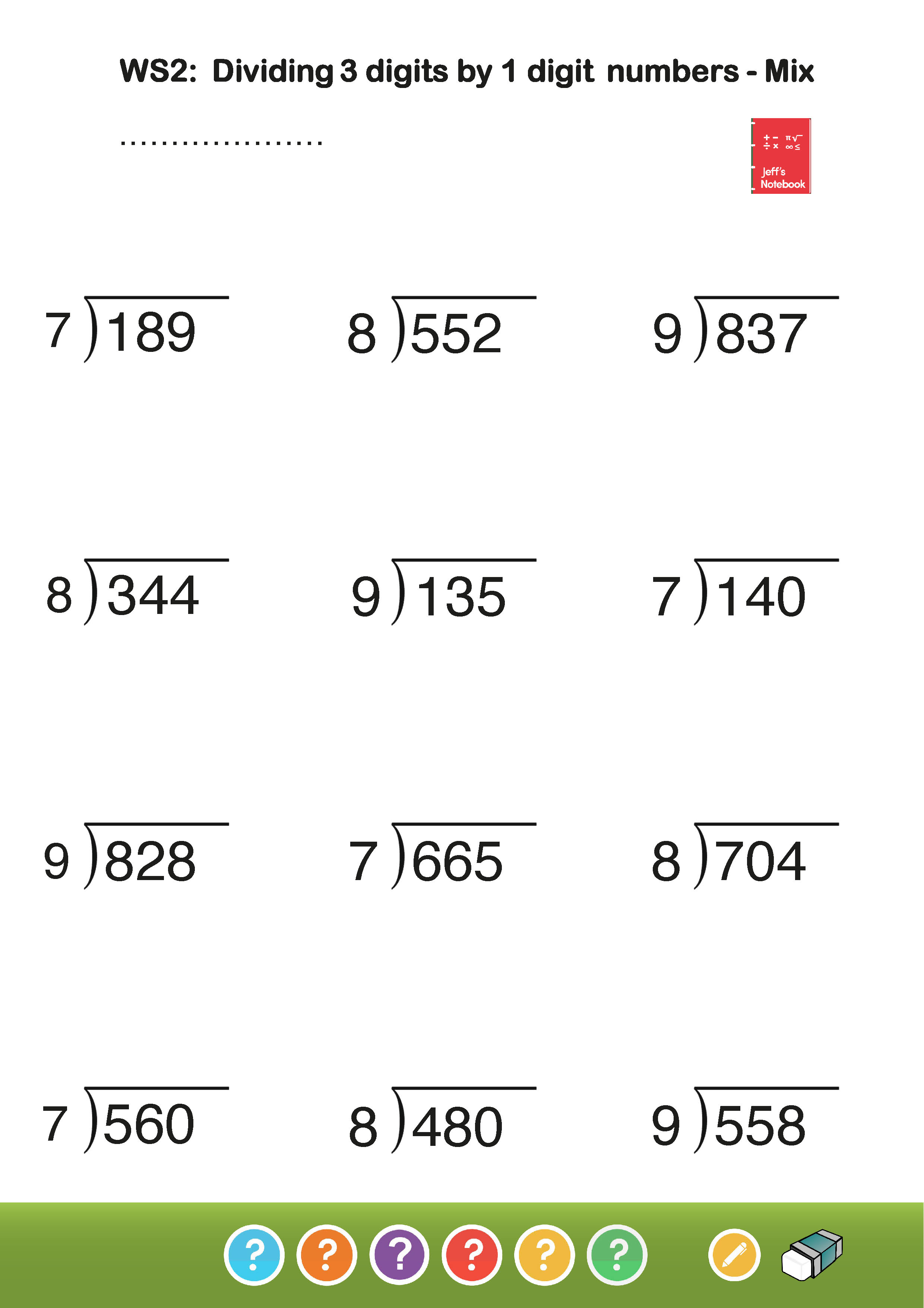 Divide 3 Digit By 1 Digit Numbers With Without Remainders Teaching