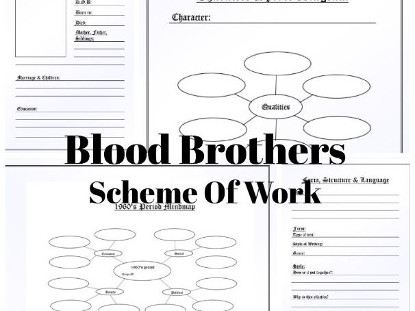 GCSE English Literature Blood Brothers Worksheets Digital Downloads ...