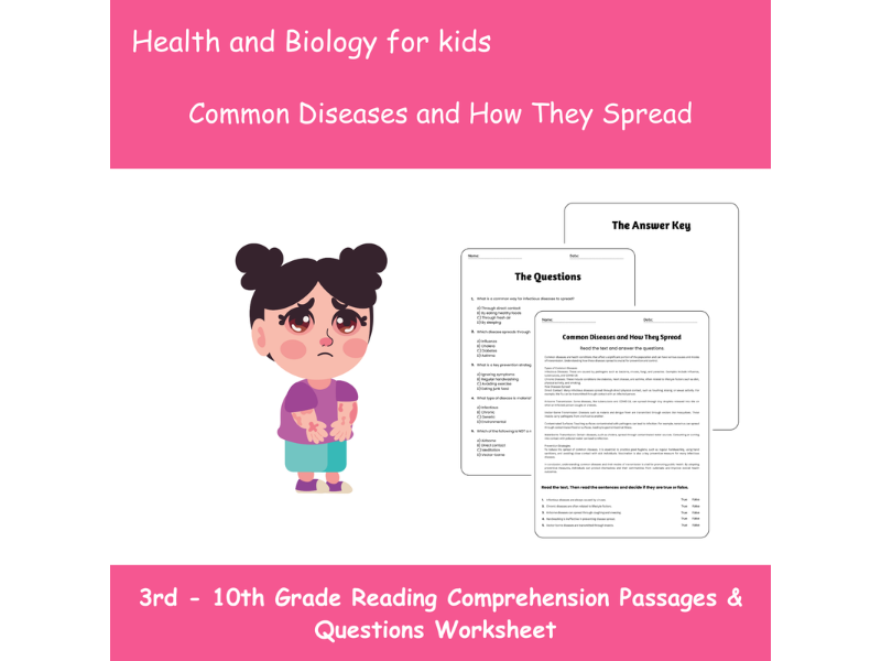 Health and Biology for Kids Reading Comprehension Passages & Questions ...