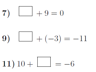Addition of integers: Finding missing numbers worksheets (with ...