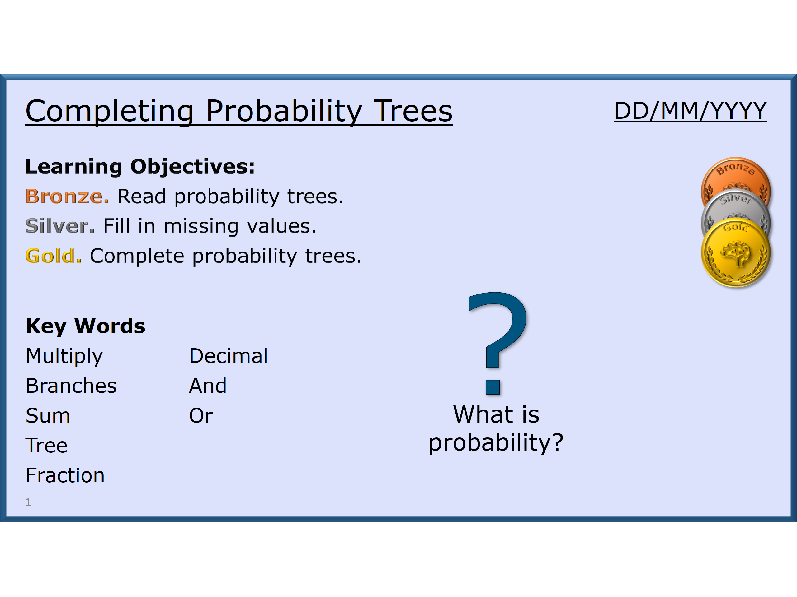 Probability 12/13 Completing Probability Trees | Teaching Resources