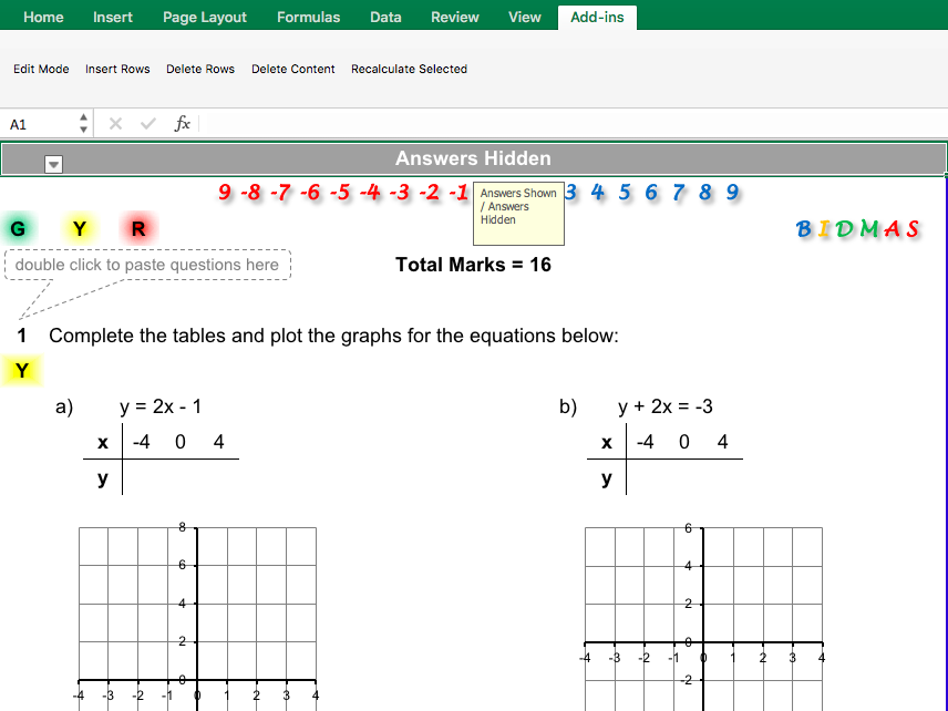 Straight Line Graphs Differentiated Worksheet Teaching Resources