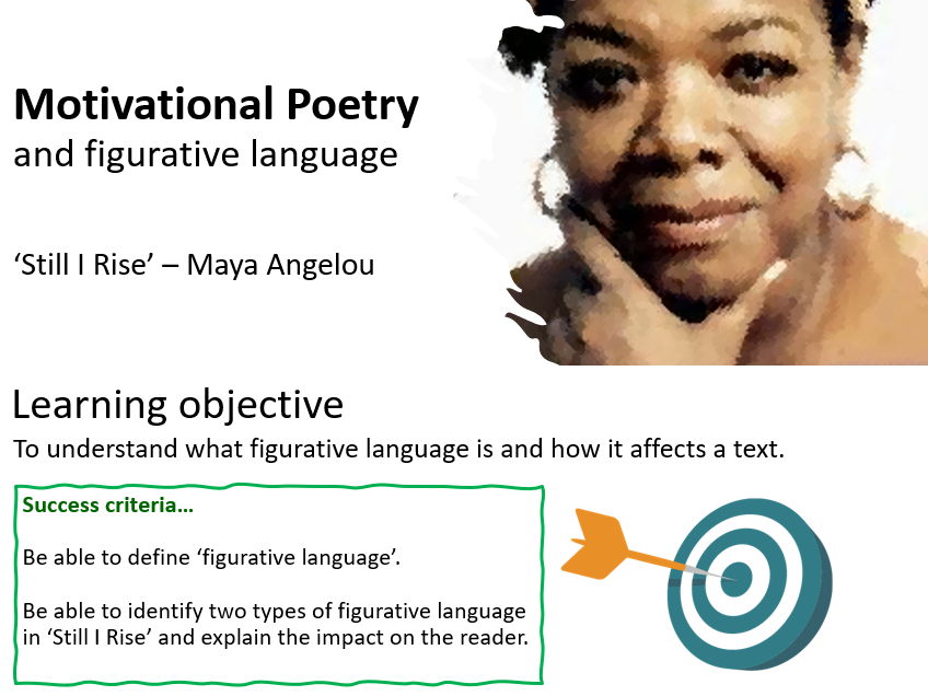 Motivational Poetry and figurative language 'Still I Rise' Maya Angelou ...